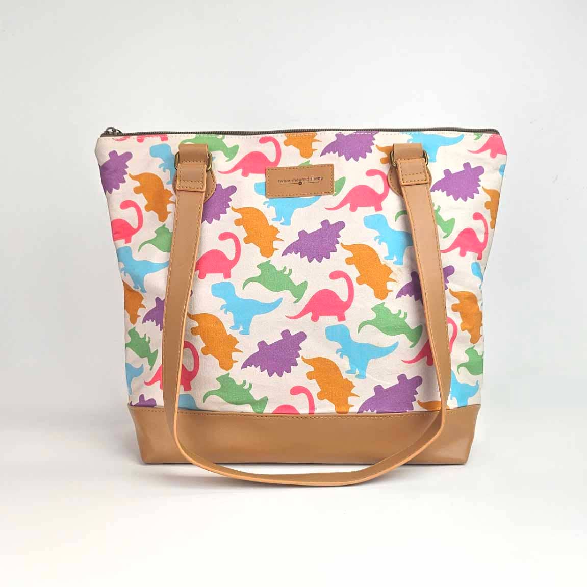 Dino Mega Trinity Bag – Large Zippered Knitting Project Bag – Lift ...