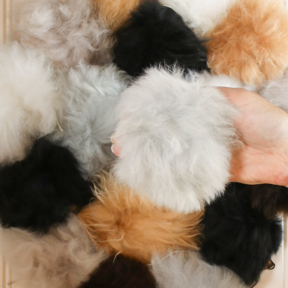Alpaca Pom Poms | Natural Colors (No Snap) – Lift Bridge Yarns